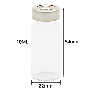Kesell 10ml Mini Clear Glass Essential Oils Sample Bottles Vials with Caps for Essential Oils, Pack of 10