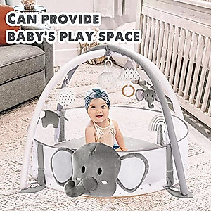 5-in-1 XL Large Baby Gym & Ball Pit, Play Mat & Play Gym, Combination Baby Activity Gym for Sensory Exploration and Motor Skill Development from Baby to Toddler, Balls are not Included