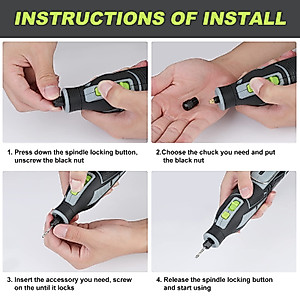 WORKPRO 12V Cordless Rotary Tool with 114 Easy Change Accessories & 276-piece Rotary Tool Accessories Kit