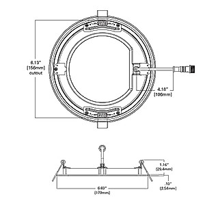 HALO HLBPH6099FS1EMWR Canless Recessed Downlight w/Remote Driver/Junction Box Integrated LED Kit HLBPH Selectable 2700K, 3000K, 3500K, 4000K, 5000K CCT New Construction 6 inch White
