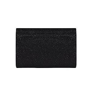 Mulian LilY Dazzling Clutch Bag Evening Bag With Detachable Chain Party Prom Bag Wedding Purses Black E624