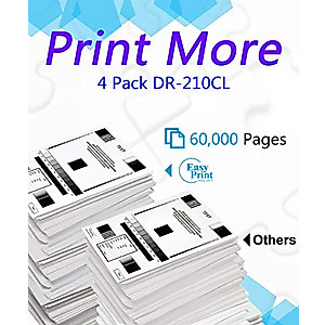 EASYPRINT Compatible (4-Pack, Drum only) DR210CL DR-210CL DR210 Drum Unit Used for HL3040CN 3070CW 9320CW MFC-9010CN 9120CW 9320CW Printer