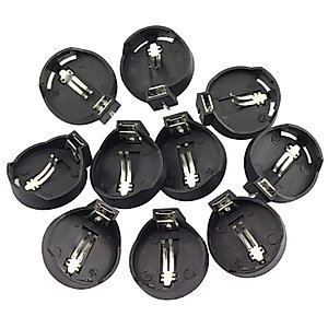 Tegg 10PCS 3V CR2032 CR2025 CR2016 Coin Cell Battery Holder Case Black