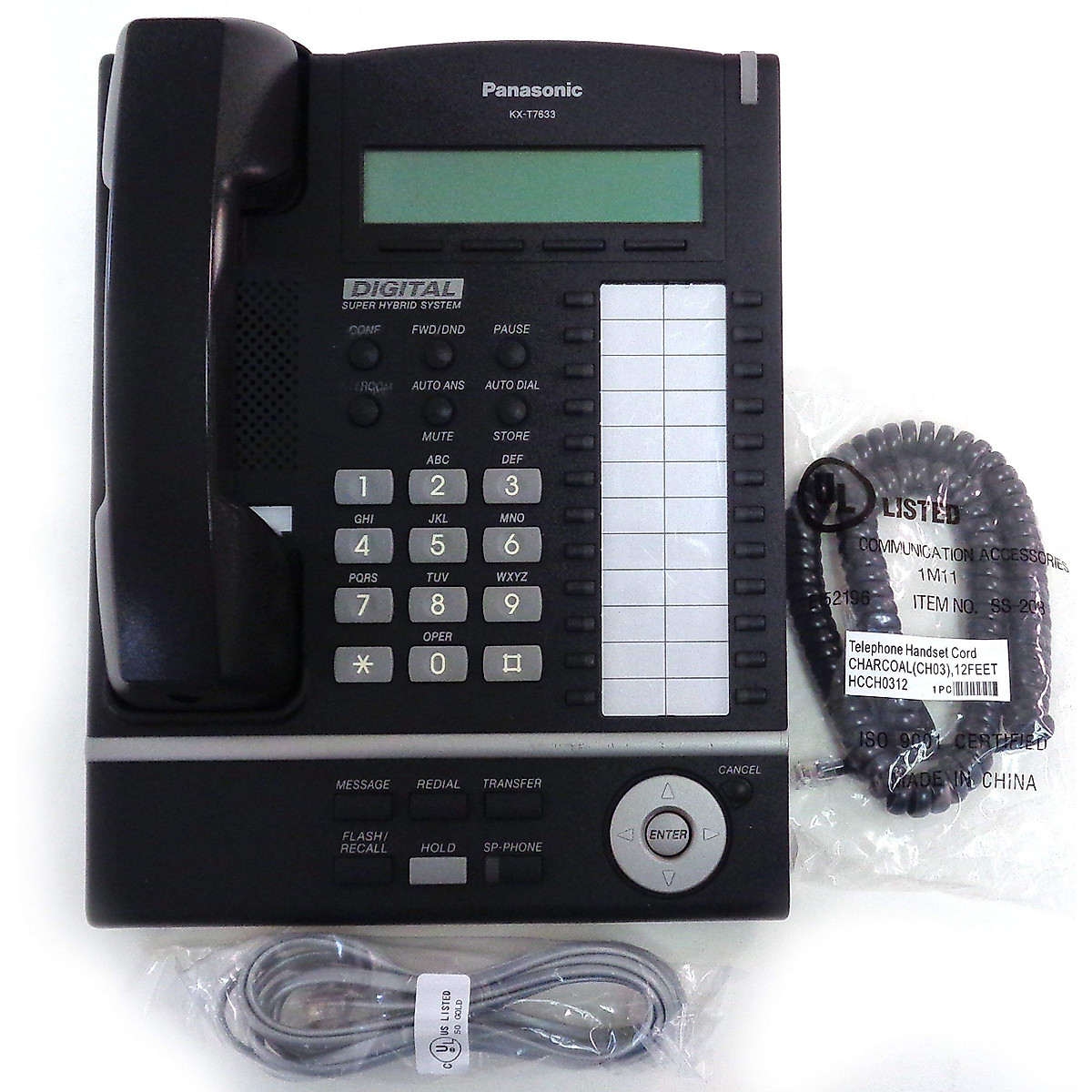 Panasonic KX-T7633 24 Button Backlit Display Speakerphone - Black (Renewed)