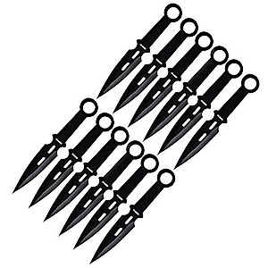 Dispatch Throwing Knives Set of 12 Kunai Professional Throwing Knife with Nylon Sheath, Well Balanced Knives for Recreation and Competition