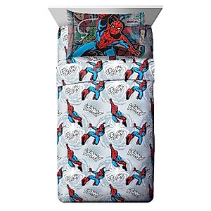 Marvel Spiderman 'Jump Kick' 3 Piece Twin Sheet Set
