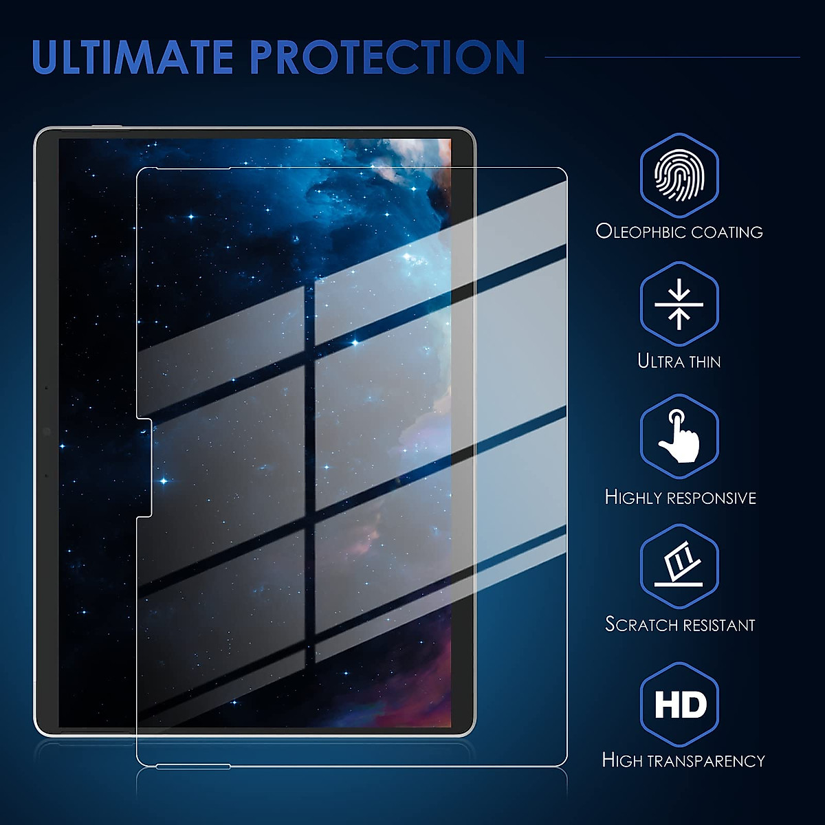 【2-PACK】DETUOSI Screen Protector for Microsoft Surface Pro 8 Screen Protector 13inch 2021, Microsoft Surface Pro X Screen Protector (2021/2019), Ultra Clear Anti-Scratch Surface Pro 8/X Tempered Glass