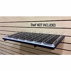 Universal Shelf Lip & Adjustable Depth Divider Kit, [5] 48" L Adhesive Front Lips w/ [50] 1" H Divider