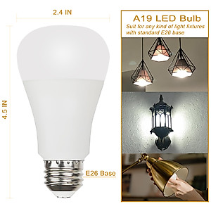 GREENIC 15 Watt Led Light Bulb, Small A19 E26 Base Led Bulbs 100 Watt Equivalent, 3000K Warm White Lightbulb, 120V 15W 1600lm Soft Light Bulbs for Home, Indoor, Outdoor Lighting, 2 Pack