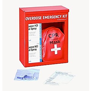 Windy City Cabinet Nasal Spray Overdose Kit Non Locking Cabinet, High Visibility Cabinet for Emergency First Aid Supplies, Non Locking