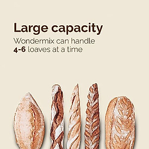 WONDERMILL -Complete Bread Dough Mixer Machine with Dough Hook -Bread Kneader and Dough Maker - Dough Kneading Machine Mixers Kitchen Electric Stand Mixer -Upgraded Wondermix Revolution Kitchen Mixer