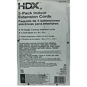 Home Depot 6/9/15 foot 16/2 Indoor Extension Cord (3-Pack) Green