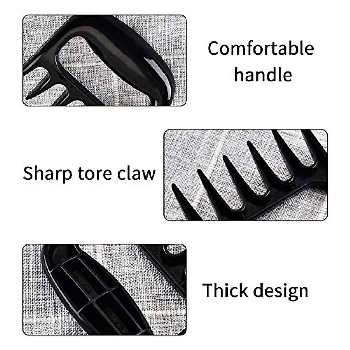 JANEMO Meat Claws,Black Meat Shredder Claws,Use for Shredding, Carving, Handling, Lifting, Pulling Apart Meat