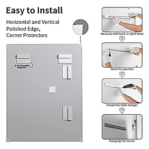 Mirrorons Frameless Mirror, Wall Mirror 47" x 30", Modern Rectangle Bathroom Mirrors for Wall with Polished Edge, Hangs Horizontally or Vertically. Entryways, Bathroom.