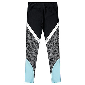 TiaoBug Kids Girls Athletic Leggings Yoga Pants Stretch Full Length Leggings Tights for Gymnastics Ballet Dance Light Blue 10 Years