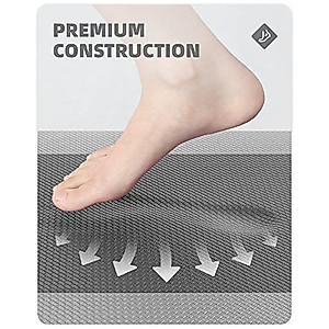 Color G Kitchen Floor Mat Runner Non Slip 17.3"x78.7", Anti Fatigue Mats for Kitchen Floor Cushioned Kitchen Mat Comfort for Standing, Grey Kitchen Mat Waterproof in Front of Sink, Stove, Laundry