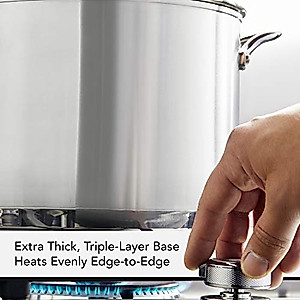 KitchenAid 3-Ply Base Brushed Stainless Steel Stock Pot/Stockpot with Lid, 8 Quart