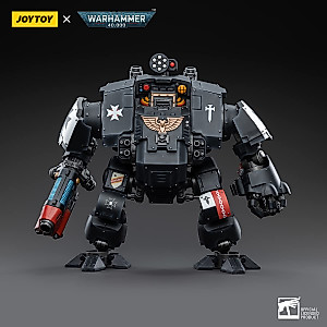 Pipigirl JoyToy × Warhammer Genuine License 1/18 Soldier Action Figures, 4inch Army Military Extreme Warrior Models Kits (Black Templars Redemptor Dreadnought)