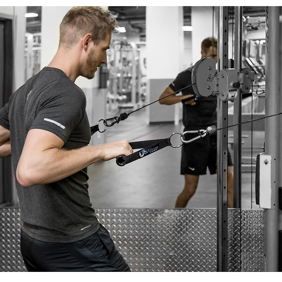 Fitteroy Heavy Duty Exercise Handles for Gym Cable Machine Attachment & Resistance Bands Workout Equipment - Compatible with Bowflex, Total Gym, Weider Home Gym Lat Pulldown