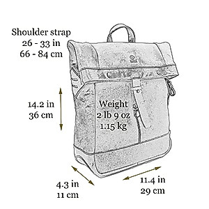 Time Resistance Leather Backpack for Men and Women Stylish Business Travel Backpack for Laptop (Cognac)