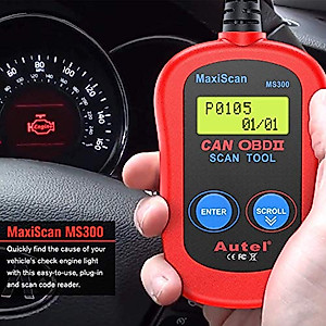 Autel MS300 OBD2 Scanner Code Reader, Turn Off Check Engine Light, Read & Erase Fault Codes, Check Emission Monitor Status CAN Diagnostic Scan Tool