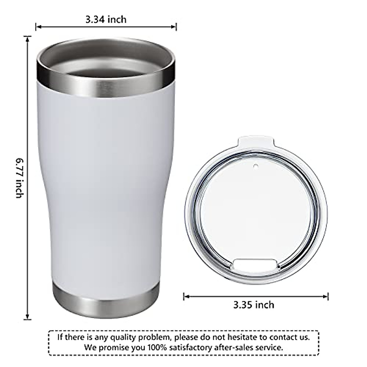 MEWAY 20oz Stainless Steel Tumblers 12 Pack Bulk, Vacuum Insulated Coffee Cup with Lid,Double Wall Powder Coated Travel Mug Gift,Thermal Cups Keep Drinks Cold & Hot(White,Set of 12)