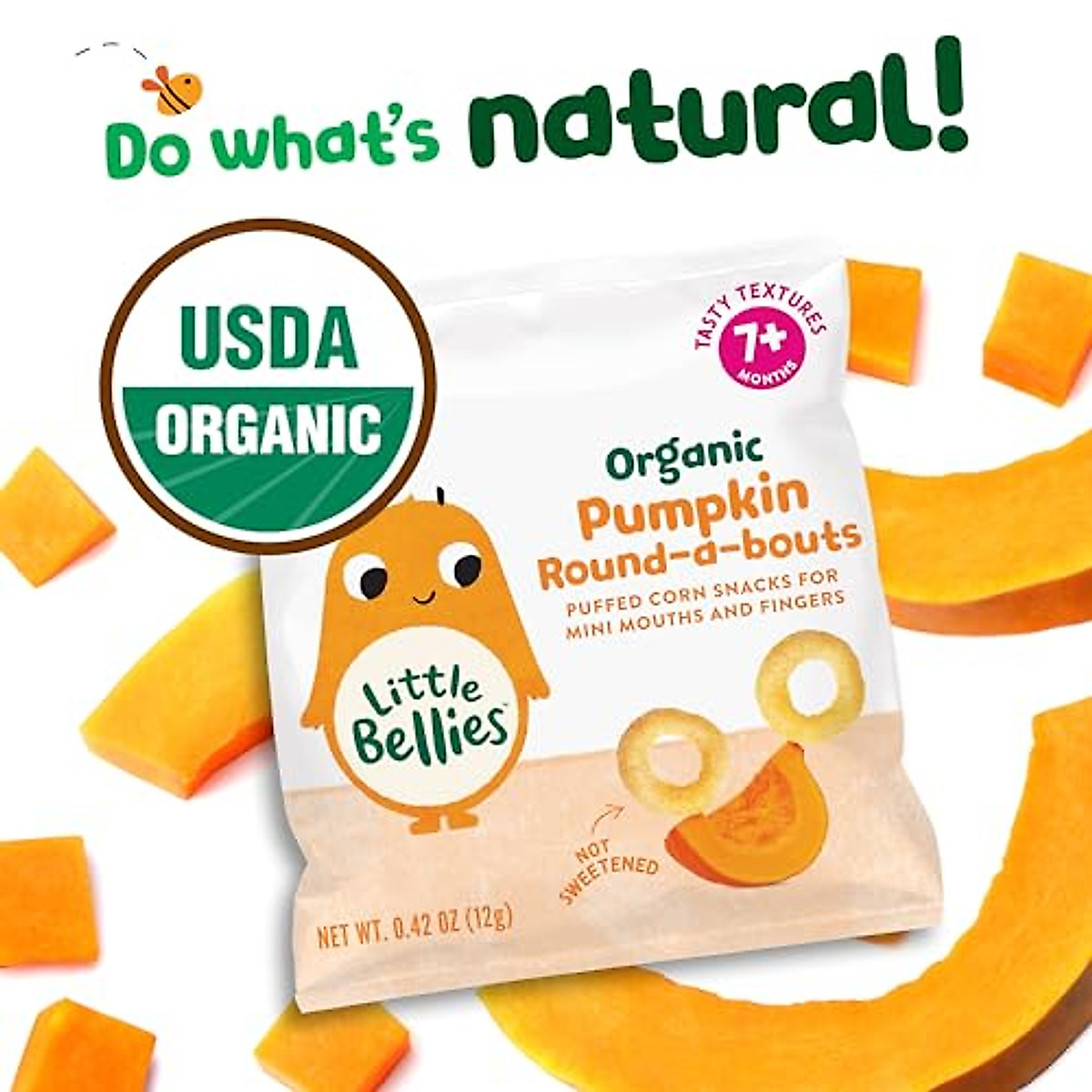 Little Bellies Organic Pumpkin Round-a-bouts, 0.42 Ounce Bag (Pack of 6)