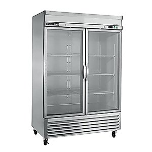 Maxx Cold MXSR-49GDHC 54" Double Glass Door Reach-In Refrigerator in Stainless Steel with 42.9 Cu. Ft. Storage, Bottom Mount