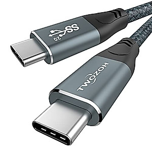 Twozoh USB C to USB C Cable 100W 10FT, USB 3.2 Gen 2 X 2 20Gbps Data Transfer PD Fast Charging USB C 3.1 Type C Cable, 4K@60Hz Video Monitor Nylon Braided Cord for Thunderbolt3/4/MacBook/iPad/Galaxy