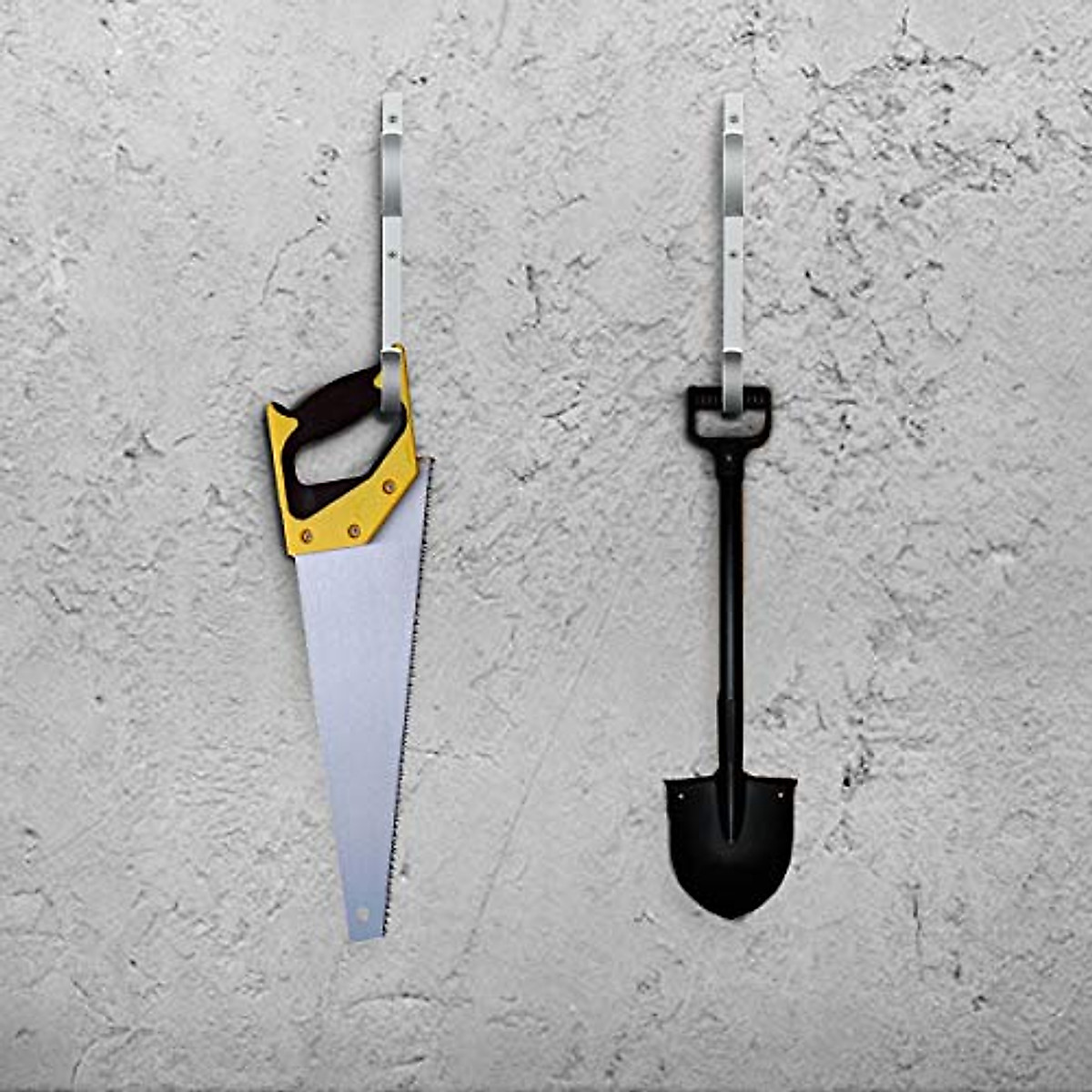 2 Pcs Set Pool Pole Hangers Heavy Duty Aluminium Holder with Screws Perfect Hooks for Swimming Pool Telescopic Poles Skimmers Nets Brushes Vacuum Hose Garden Equipment Outdoor Supplies (White)