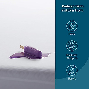 LUCID Encasement Mattress Protector - Completely Surrounds Mattress for Waterproof Protection, White, Queen