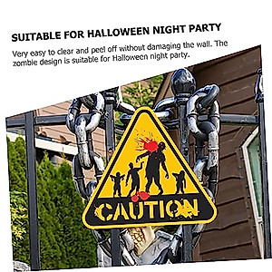 ibasenice 2pcs Zombie Sign Wall Decor Sticker Applique Zombie Wall Sign Halloween Supplies Decorations PVC Logo Stickers Mural Halloween Door Sticker Wall Sticker Halloween Stickers