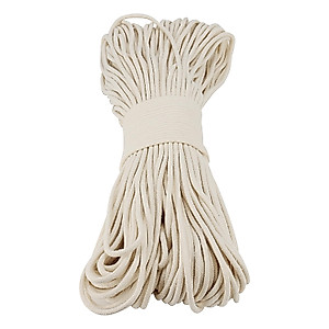 SOUJAP 328 Feet 5/32 Inch Cotton Rope, White Cotton Sash Cord, 4mm Thick Cotton Clothesline Rope for Window, Decoration, Tie Down