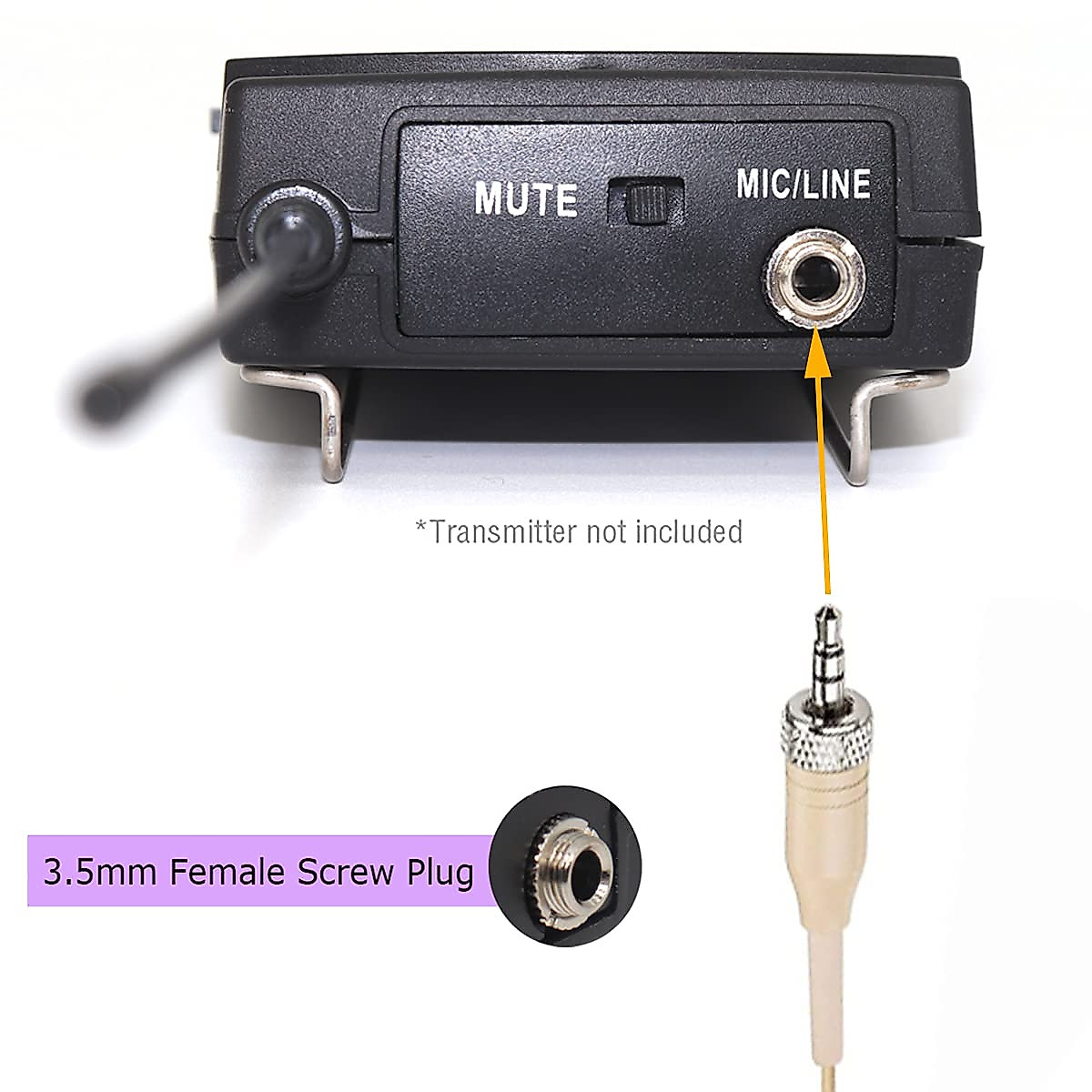 XGWTH Headset Microphone Double Over Ear Earset Headworn Mic Condenser Cardioid Compatible with Sennheiser Wireless System Bodypack Transmitter Mini 3.5mm Female Screw Plug