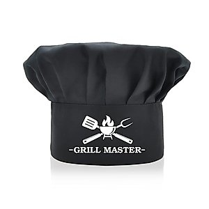 AGMdesign Grill Master Chef Hats, BBQ Toque Hats, Funny Chef Wear, Adjustable Kitchen Cooking Hat for Men & Women Black, Mother's Day/Father's Day/Birthday Gift for Him, Her, Mom, Dad, Friend