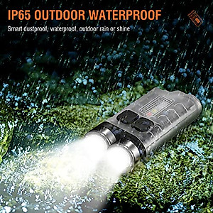 BORUIT V3 Small Powerful EDC Flashlight with Red UV Blue Light -Super Bright 900LM Rechargeable Mini Pocket LED Keychain Flash Light - 10 Mode, USB-C, IP65 Waterproof, Magnet, White