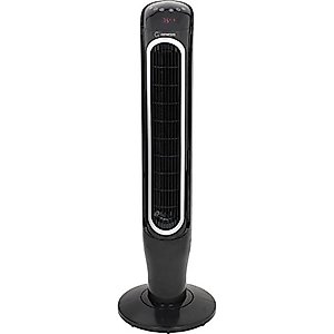 Genesis Powerful 40 Inch 360 Degree Oscillating Tower Fan With Max Air Quiet Technology And Remote, Black (A2TOWERFAN360)