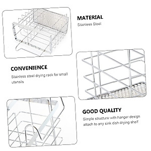 PACKOVE Drying Rack Holder Countertop Stainless Steel Sponge Holder Metal Utensil Drying Rack Flatware Storage Mesh Metal Chopsticks Chopstick Utensil Holder Steel Wire Dryer