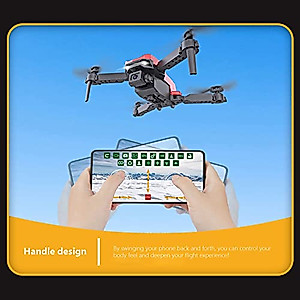 Mini Drone, Foldable Adult Drones with 1080p HD FPV Camera, 3.7V 800mAh RC Quadcopter with Altitude Hold, Headless Mode, One Button Start, Speed Adjustment (Red)