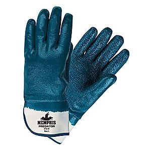 MCR Safety 9761RXL Predator Rough Finish Nitrile Coated Glove, X-Large, Blue (Pack of 12)