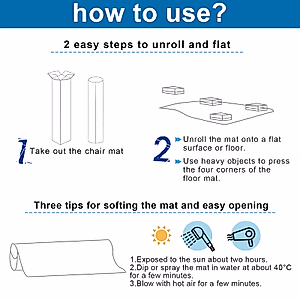 46"x 60" Chair Mat for Carpets Floor Computer Office Chair Mat Desk Clear Anti Skid Transparent Mats Protector for Low and No Pile Carpeted Thick Floors (Convex Style)