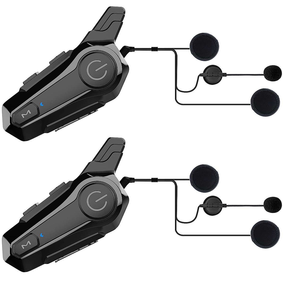 cepkquis Motorcycle Bluetooth Headset Wireless Helmet 400M Intercom Headphone with CVC Noise Cancellation Stereo Music IPX6 Waterproof for Half/Open Face Helmet 2 Pack