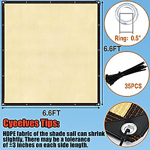 Sun Shade Cloth for Plants, Garden Shade Cloth with Grommets, Sunblock Shade Cloth for Greenhouse Backyard Decor, Plant Shade Cloth, Plant Sun Shade for Plants Outdoor, Greenhouse Shade Net, 6.5X6.5ft