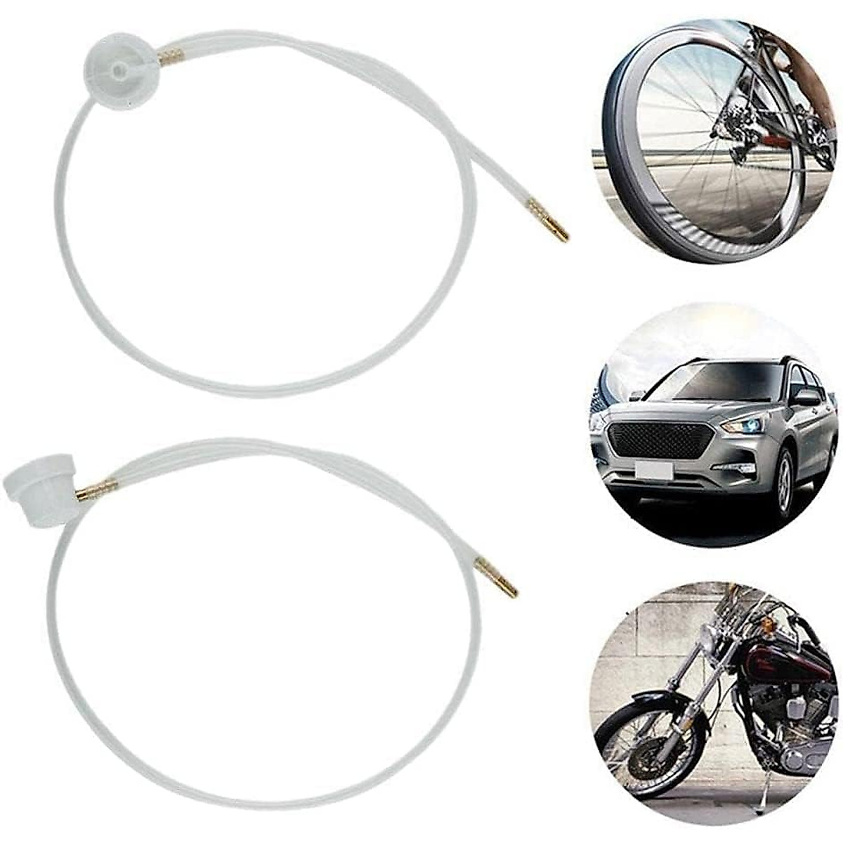 2 Pcs White 2XAerosol Nozzle w/ 19.69in. 360 Degrees Extension Hose for Male Stem Spray Cans Fluid Auto Car Nozzle Film 4.5mm Extension H3C9 Spray Guns and Accessories