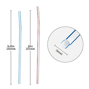 〖500packs〗 Disposable Plastic Straws -9.45" Extra Height Drinking Straws Prefer for Tumblers/Bottled Drinks/All Hot or Cold Drinking Striped Color Mixed