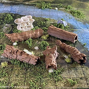 Extruded Gaming Hollow Oak Logs with Giant Fungus