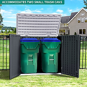 YITAHOME Outdoor Resin Storage Sheds, 39 in Height Lockable Waterproof Horizontal Shed w/o Shelf，Easy to Assemble Shed Storage for Garden Tools, Dark Gray