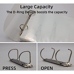 NEGLEX Cookie Stencil Storage Binder, Stamp & Die Cut Storage Binder with 50 Clear Sheet Protectors Holds 6"x6" Size - Clear Binder with D-rings for Scrapbooking Die-Cuts, Embossing Folders Organizer