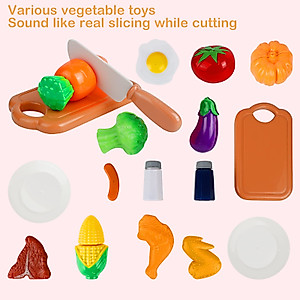 Holycco Kids Toy Kitchen Accessories, Toddler Kitchen Set for Kids with Play Pots and Pans, Play Kitchen Accessories Toy Gifts for Girls, Kids Kitchen Playset, Pretend Play Kitchen Toys for Girls Boys