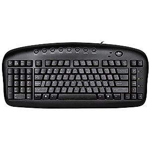 Ergonomic Left Handed Keyboard for Business/Accounting - 8 Multimedia Hotkeys - Eliminates RSI and Carpal Tunnel - Patented Natural_Reduce Back and Shoulder Strain to Improve Posture(REFURBISHED)